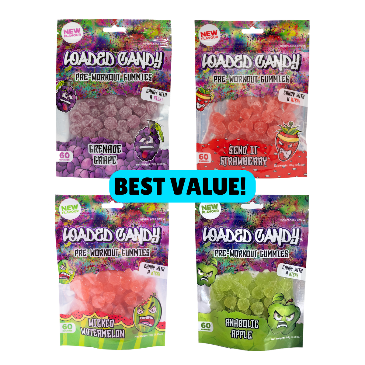 Loaded Candy Pre - Workout Gummies